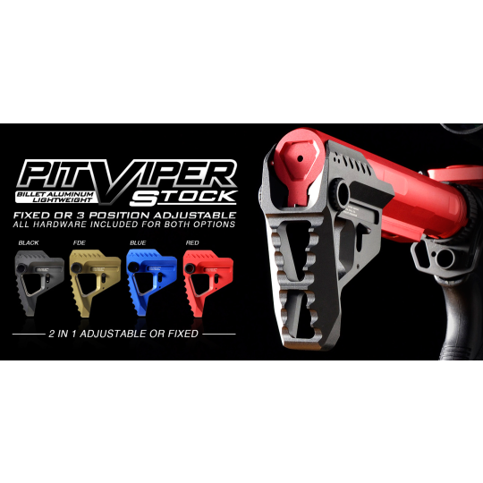 Strike Pit Viper Stock Red Aluminum for AR Platforms