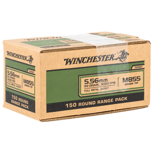Winchester Ammo USA M855 Green Tip 5.56x45mm NATO 62gr FMJ 150rd Box