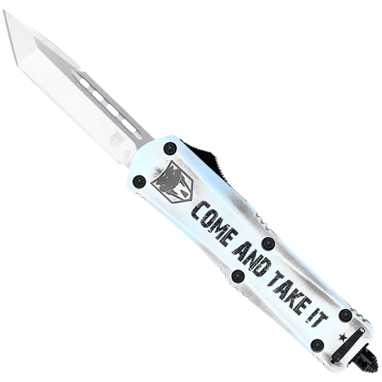 CobraTec FS-3 OTF Knife 3" D2 Tanto Blade - White Cerakote